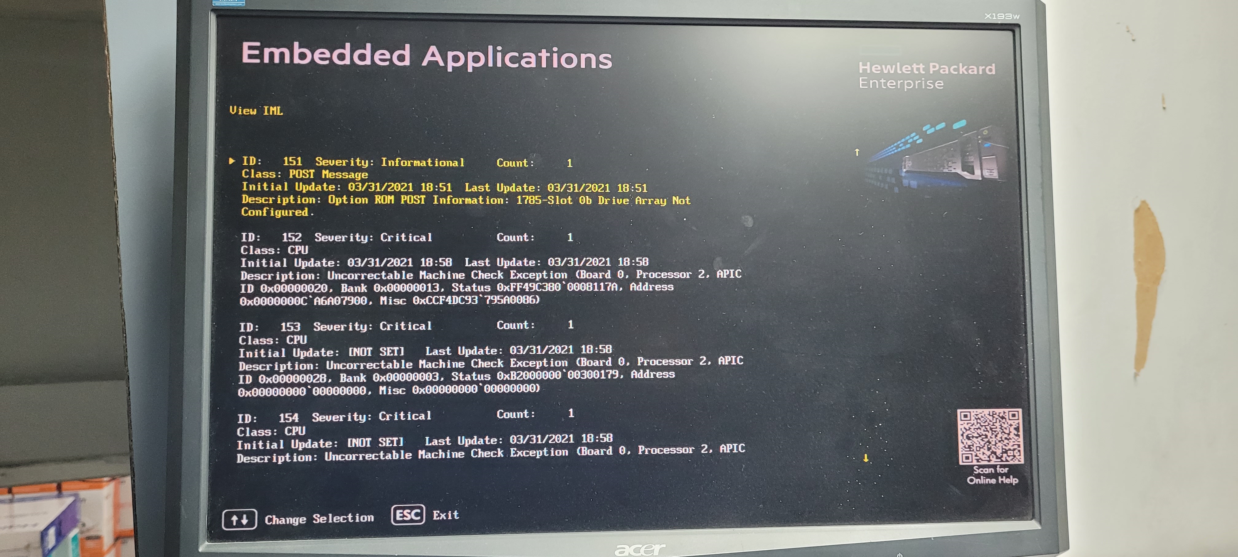 Compoment test Failed (need help!!) - Hewlett Packard Enterprise Community